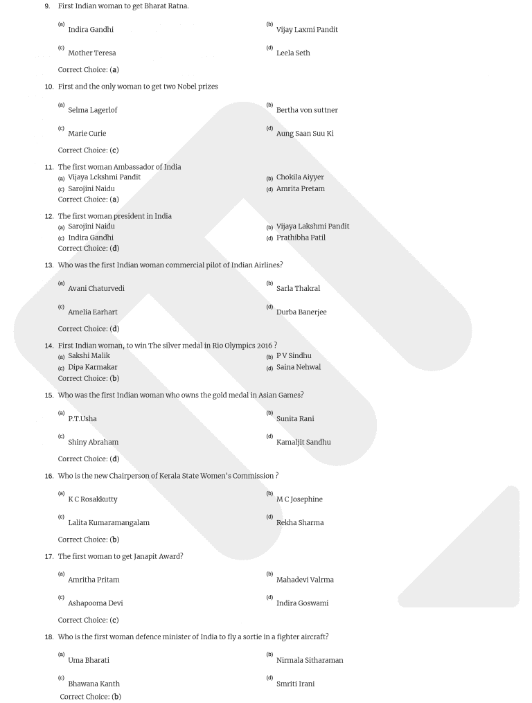 International Women Day Quiz 2025 - Question and Answers