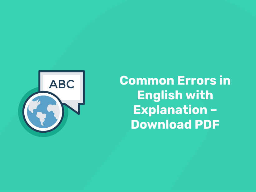 Common Errors in English with Explanation - Download PDF