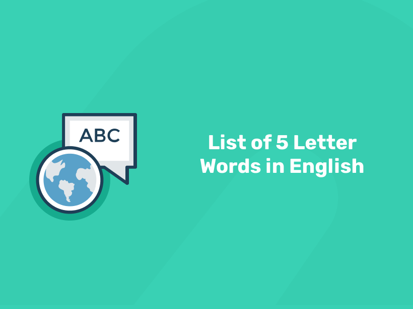 List of 5 Letter Words in English - Entri Blog