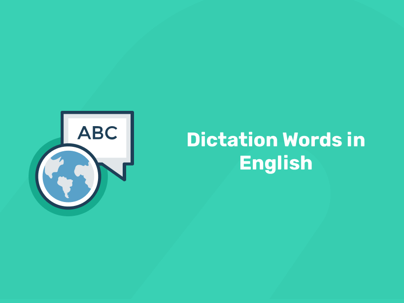 Dictation Words in English - Entri Blog