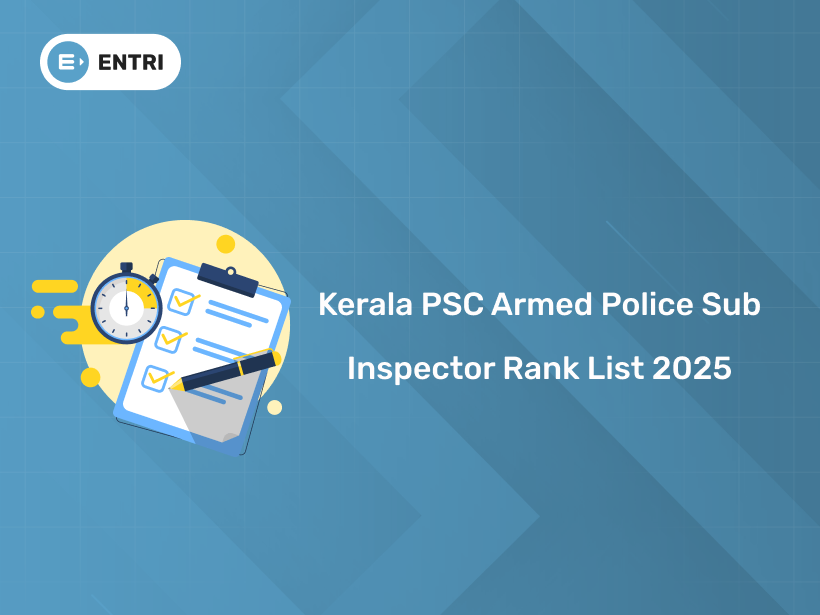 Kerala PSC Armed Police Sub Inspector Rank List 2025: PDF