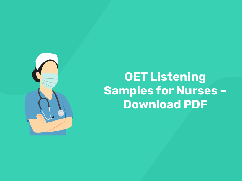 OET Listening Samples for Nurses – Download PDF For Free