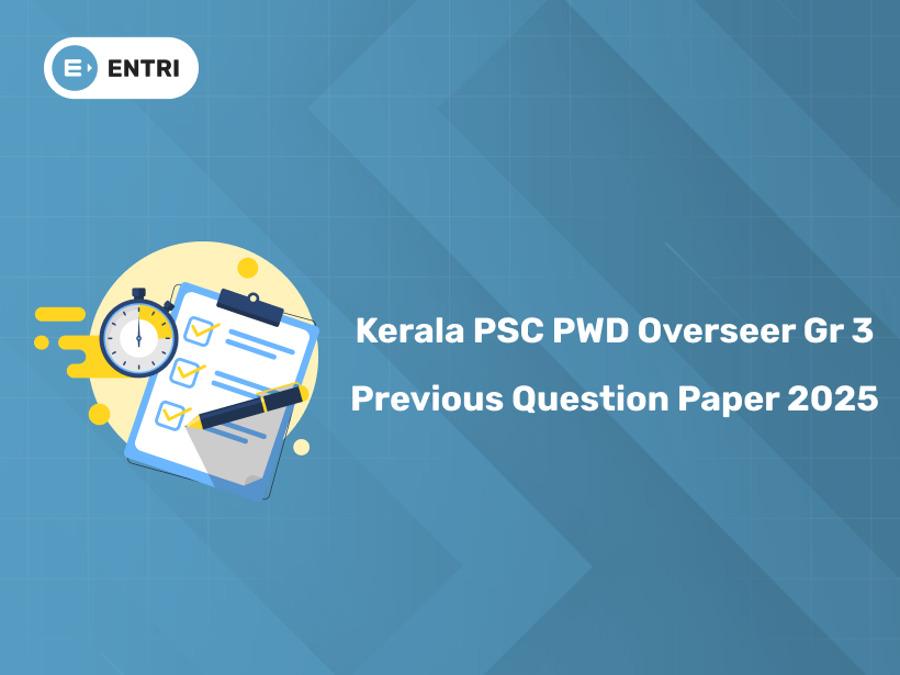 KPSC PWD Overseer Grade 3 Civil Previous Question Paper PDF