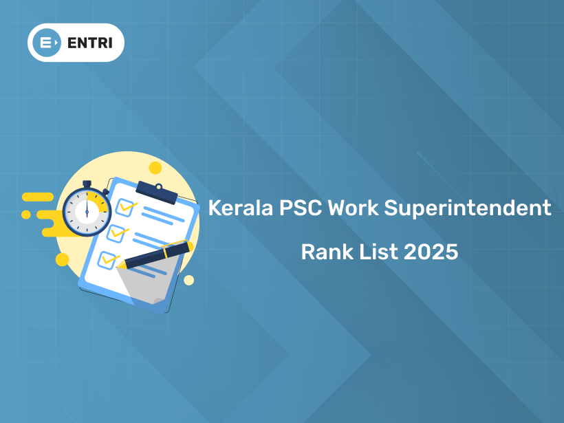 Kerala PSC Work Superintendent Rank List 2025: PDF, Link